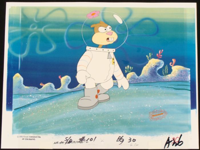 Sandy Suit Animation Spongebob Background Cel Original
