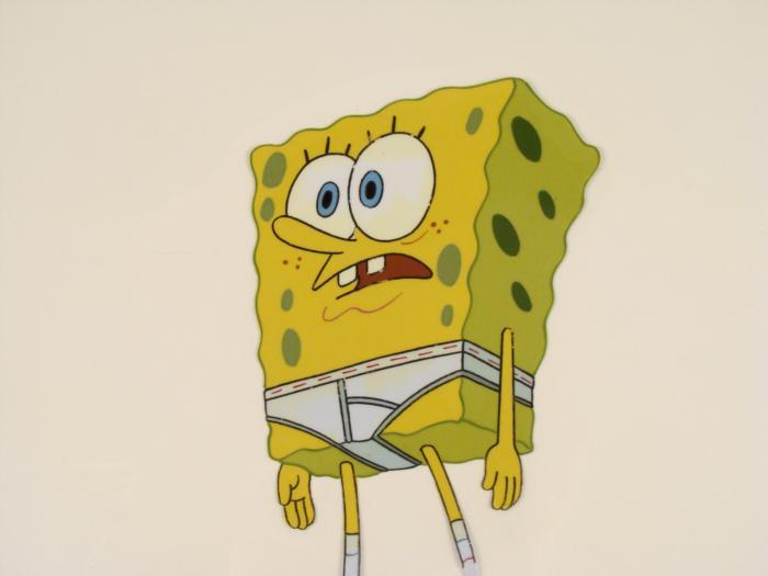 Cel Original Spongebob In Underwear Production Art