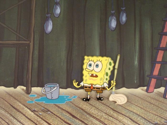 Production Background Spongebob Cel Original Mop Art