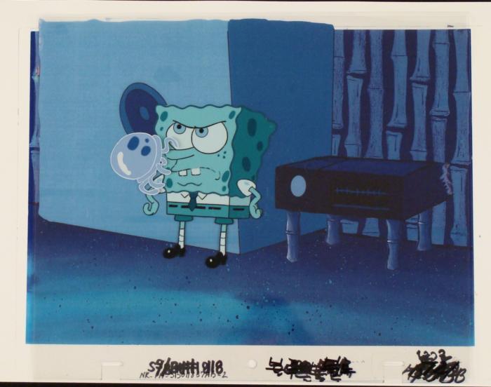 Original Spongebob Blue Background Cel Jelly Animation