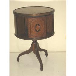 Round walnut revolving book table