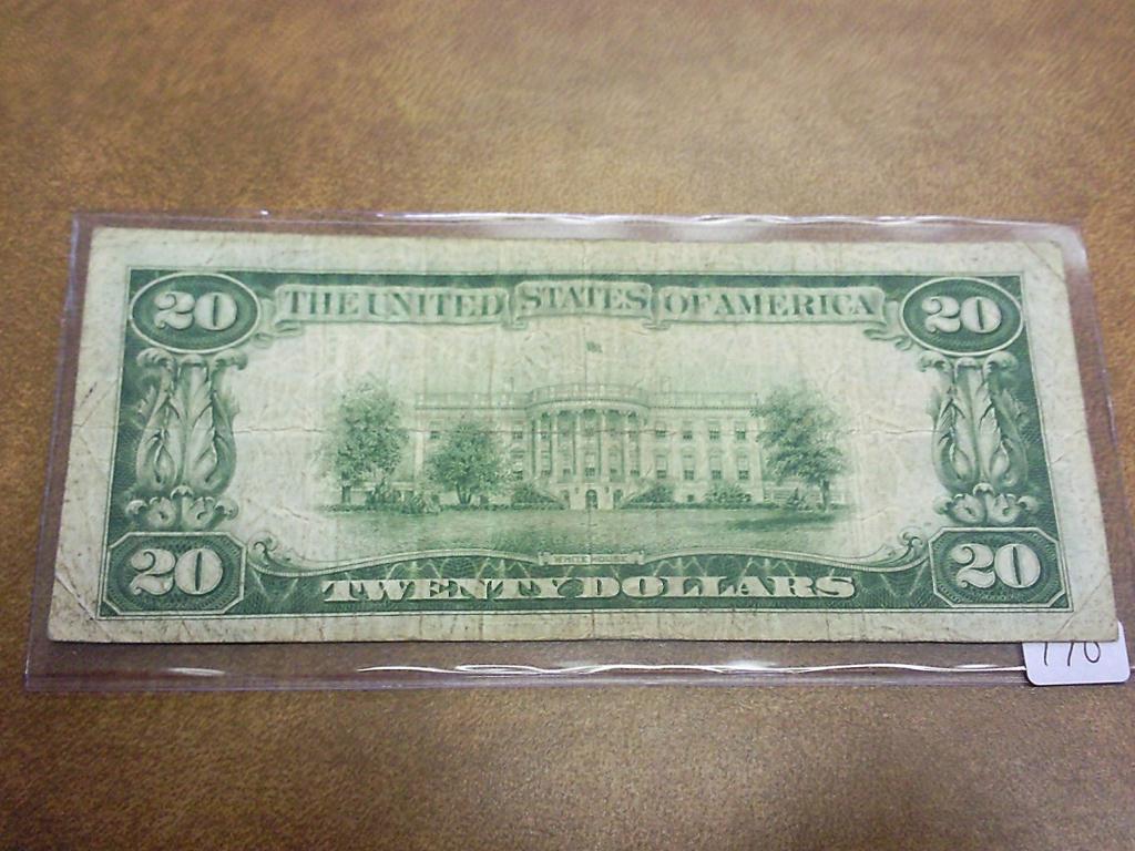 1929-$20 Brown Seal National Currency Note Atlanta