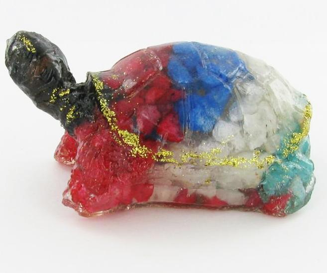 550ct. Star Sapphire & Topaz Turtle/Tortoise Statue (GEM-3031A)