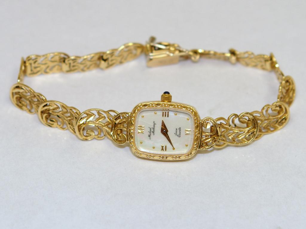 Michael Anthony Mother Pearl Dial Ladies Watch