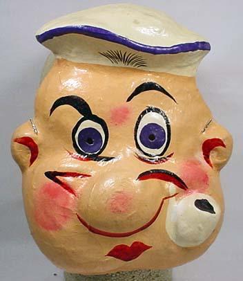 VINTAGE POPEYE PAPIER MACHE HALLOWEEN MASK