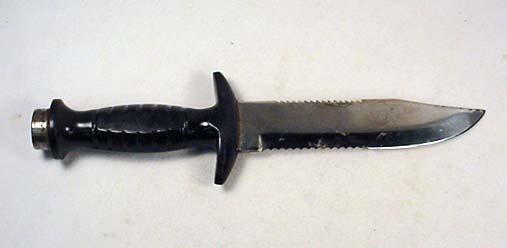 VINTAGE HI-CUT DIVE KNIFE W/ BOWIE STYLE SHEATH