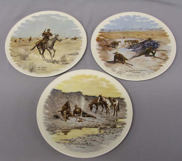 3 Frederic Remington Collector Plates