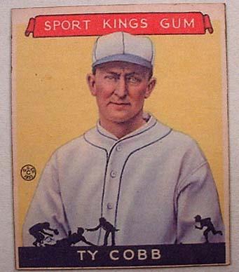 1933 TY COBB SPORT KINGS GUM NO. 1 BASEBALL CARD R