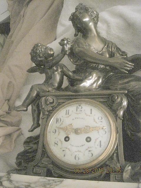 Antique Bronze French Clock - Figural - Beautiful Woman and Angel ...