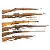 Six Long Guns -A) Rare Greek Model 1930 Bolt Action Rifle B) Egyptian ...
