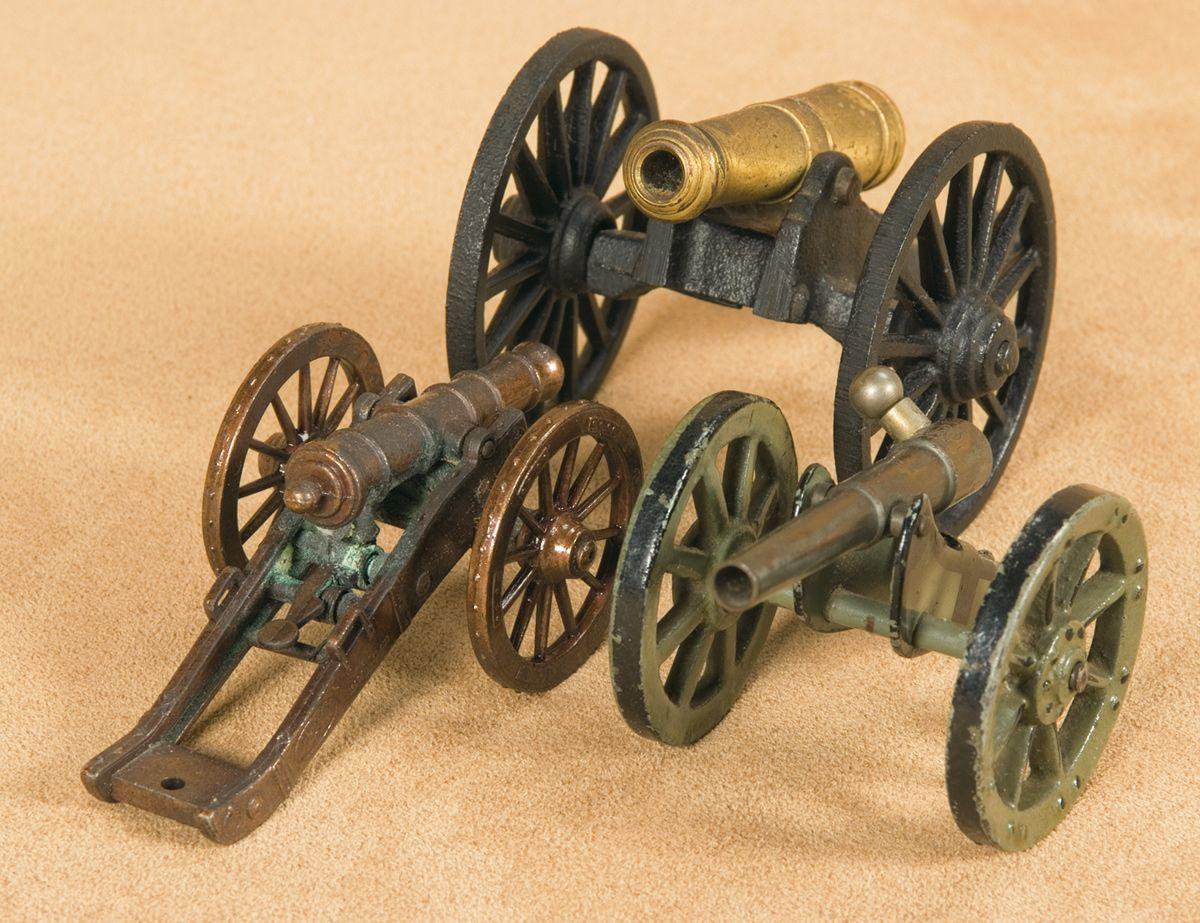 Three Miniature Antique Cannons