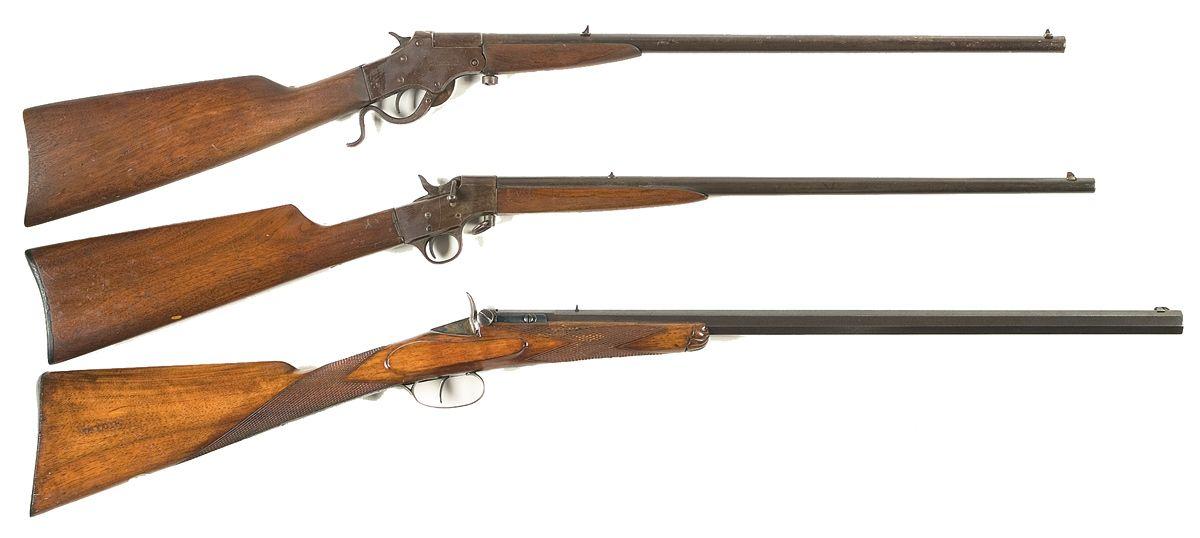 Three Rifles -A) Stevens Marksman Single Shot Rifle B) Meriden Model 10 ...