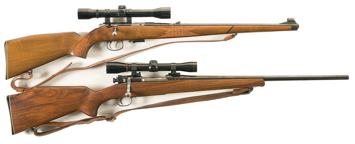 Two Bolt Action Long Guns -A) Anschutz Model 1518D Mannlicher Bolt ...