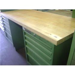 LISTA 12 DRAWER BUTCHER BLOCK WORK BENCH