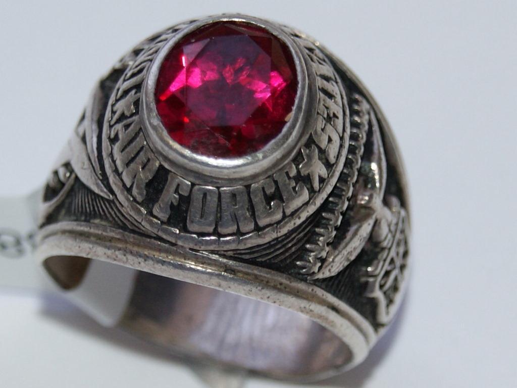 AAA Red Gemstone United States Air Force Ring