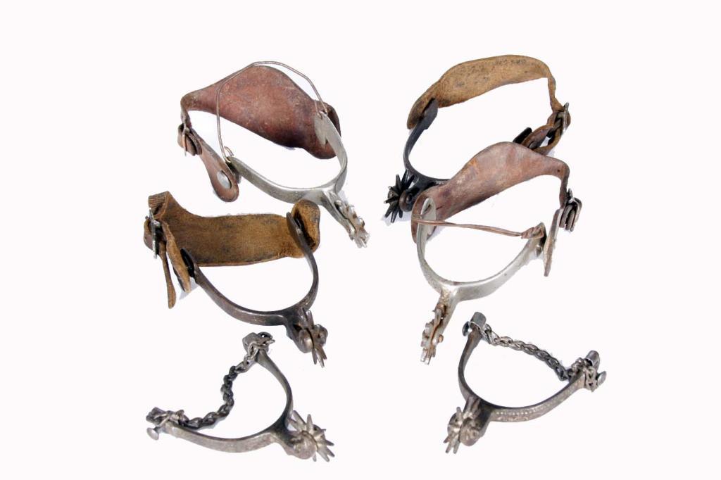 Collection of Three Pair of Spurs Including two California style spurs ...