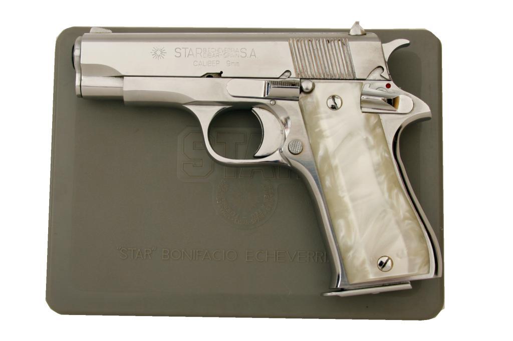 Star BM Cal 9mm SN:1578453 Single action semi auto pistol made in Spain ...