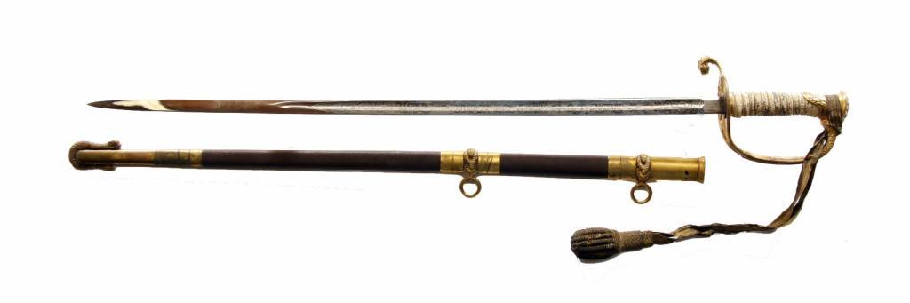 US Naval Officers Sword with fancy etched blade by Browning King & Co ...