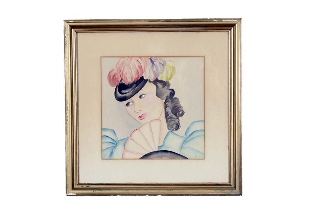 Lot of Two Watercolors on Paper by Massig signed lower right hand ...