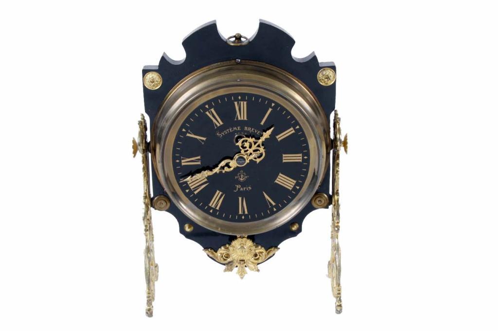 Systeme Brevete Clock Very fine French porcelain dial, brass mantle ...