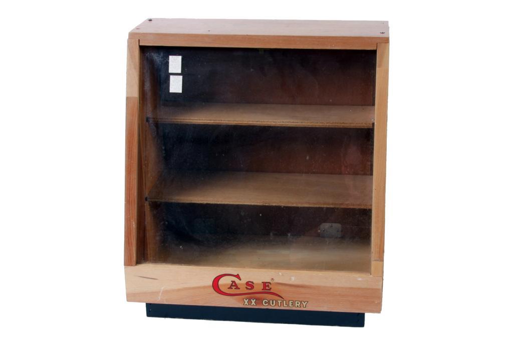 Pine Display Case for "Case XX Cutlery" with glass front and 2 interior ...