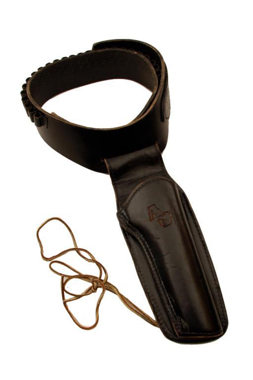 Black Leather Belt and Holster Rig Hunter cartridge belt for .38/.357 ...