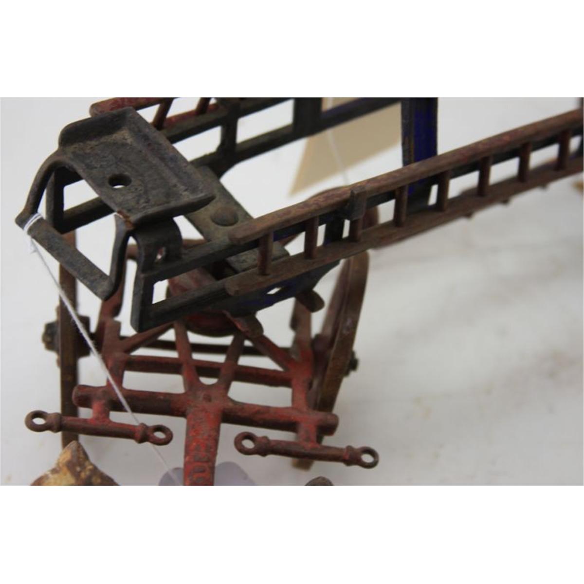 Cast Iron Fire Engine Horse Drawn -Two Ladders