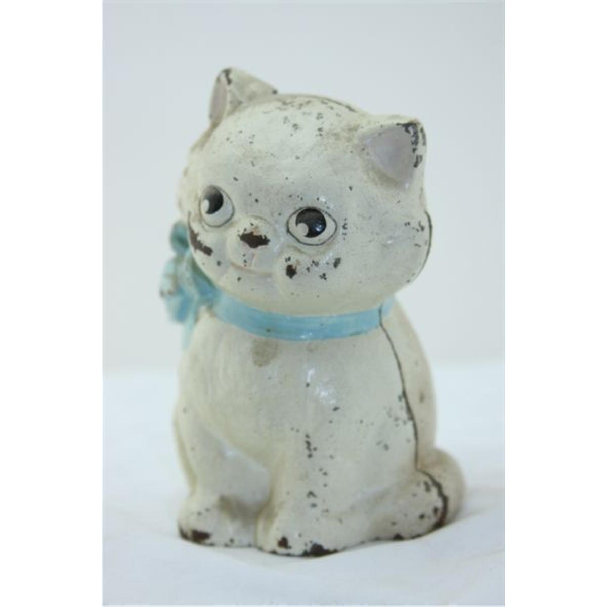 Vintage Cast Iron Hubley "White Kitten" Still Bank