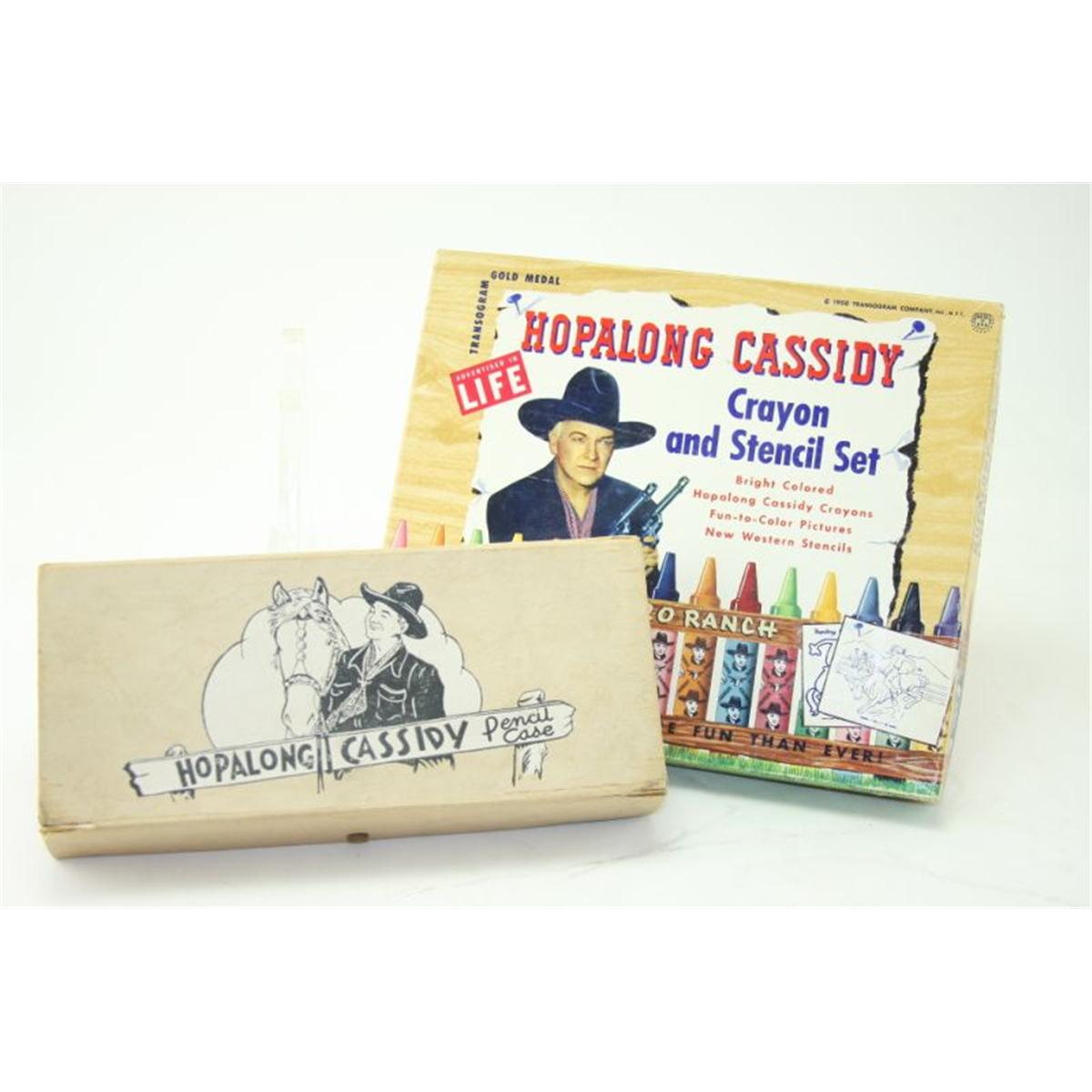 Hop A Long Cassidy Stencil Set And Pencil Case