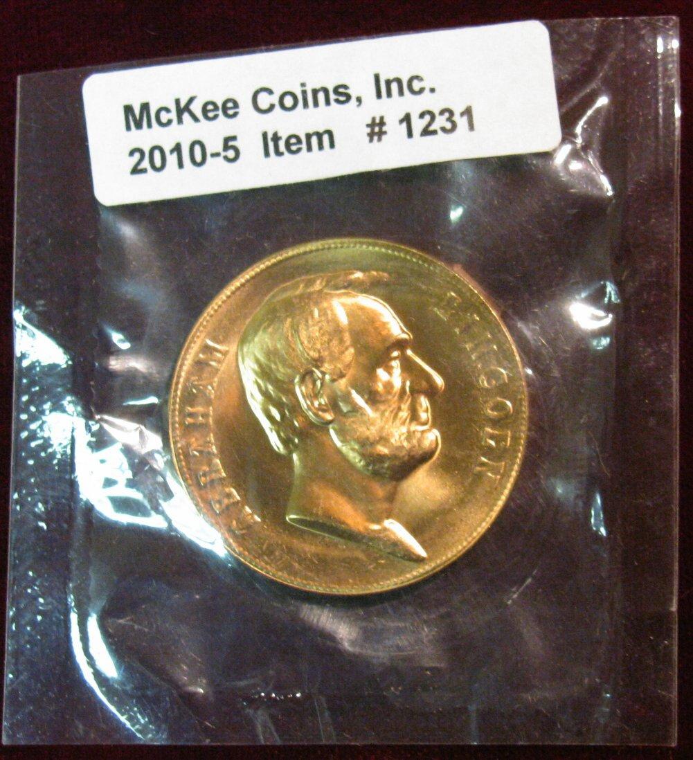 1231. 1865 Abraham Lincoln Inaugural Medal. In original U.S. Mint ...