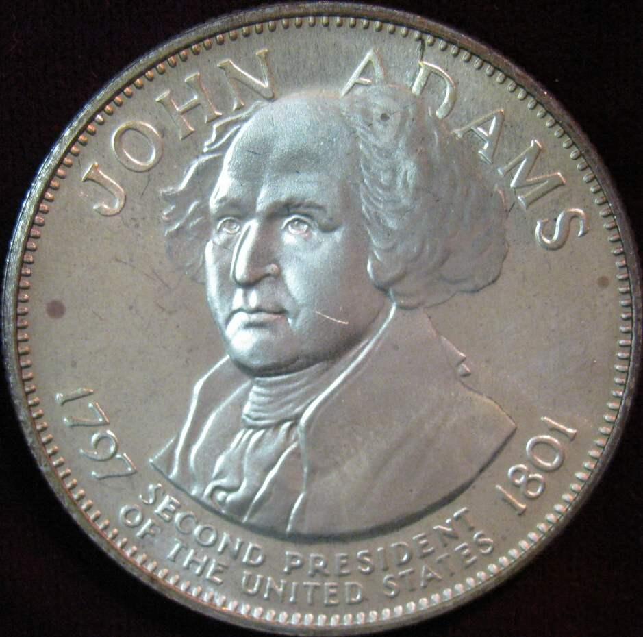 1566. 1797-1801 John Adams Sterling Silver Proof Medal. 1.1665 oz.