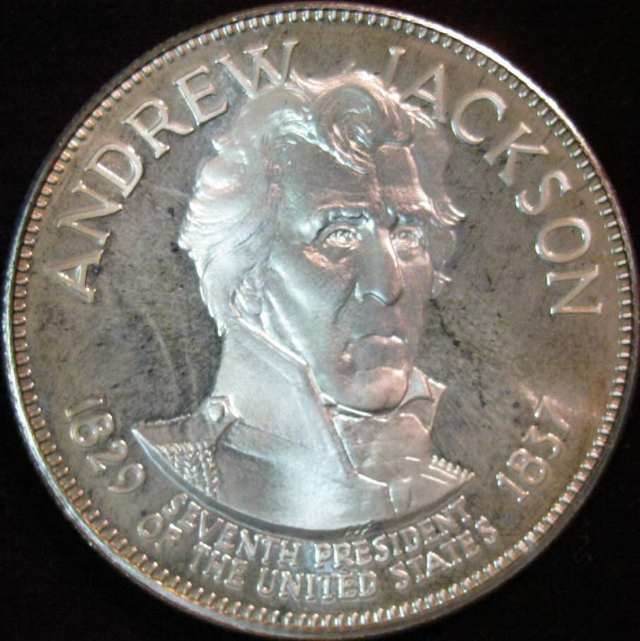 1571. 1829-1837 Andrew Jackson Sterling Silver Proof Medal. 1.1625 oz.
