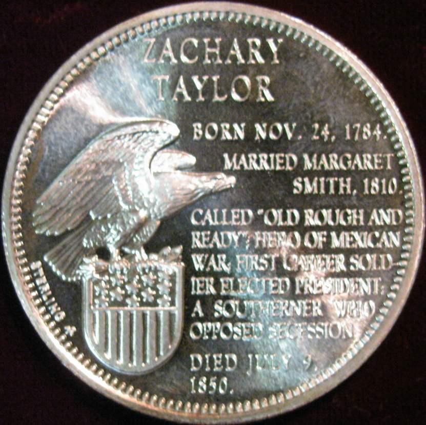 1576. 1849-1850 Zachary Taylor Sterling Silver Proof Medal. 1.1925 oz.