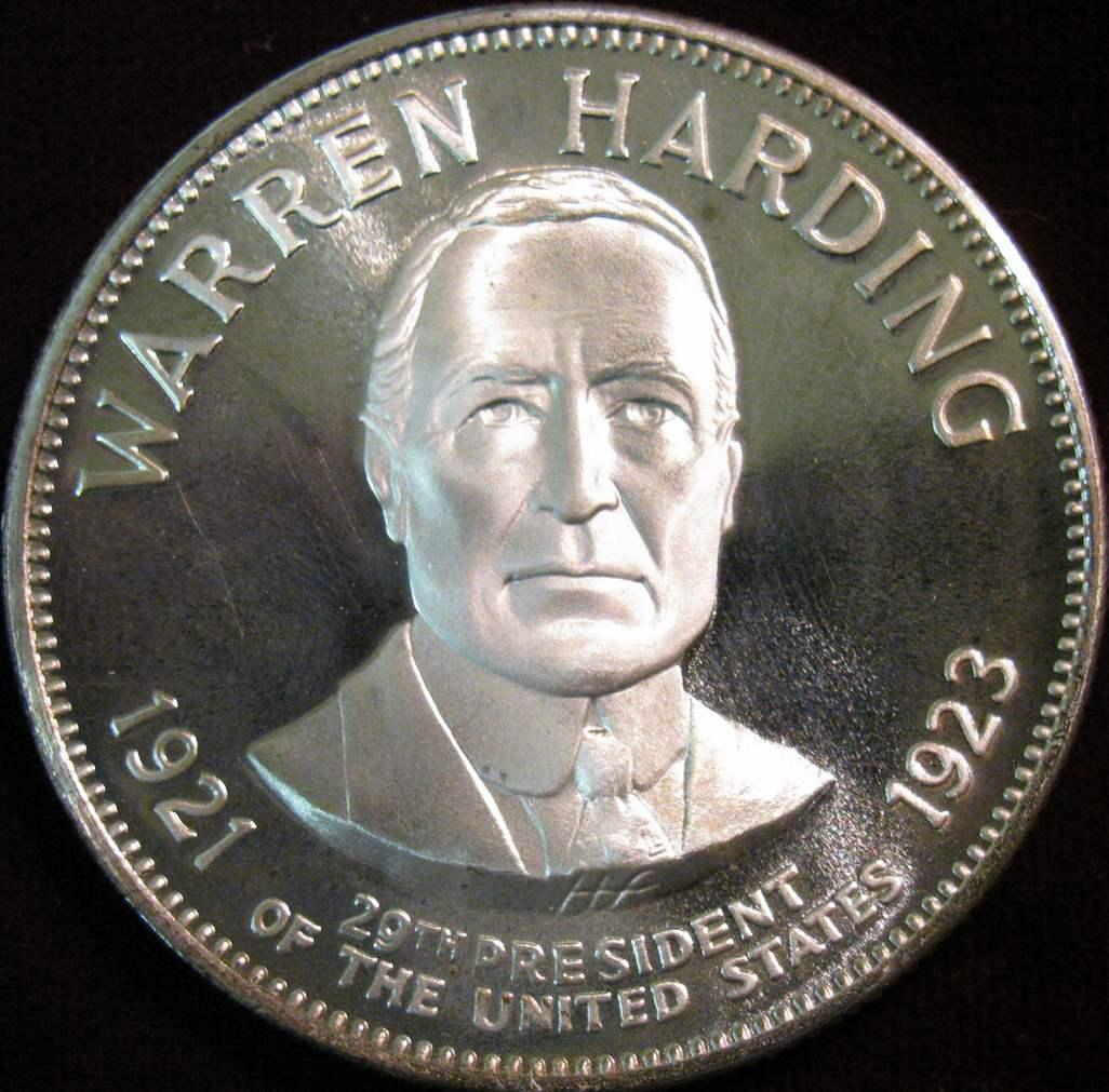 1592. 1921-1923 Warren Harding Sterling Silver Medal. 1.1840 oz.