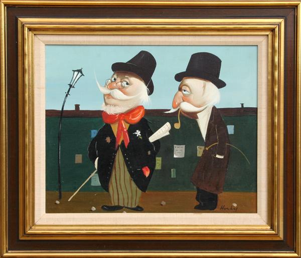 Hardy, Two Old Codgers, Painting