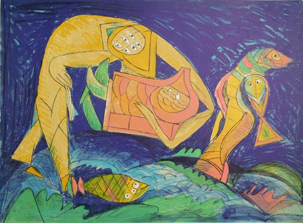 Silva, Fish Lithograph