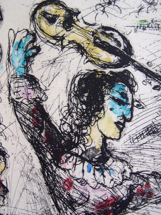 MARC CHAGALL Signed Etching in Color 1968 Ecole de Paris