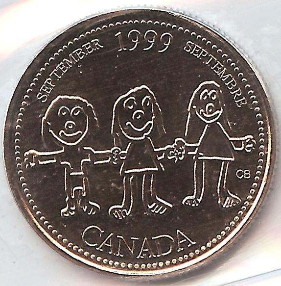 Canada 25 Cents 1999 September Mule ICCS MS65