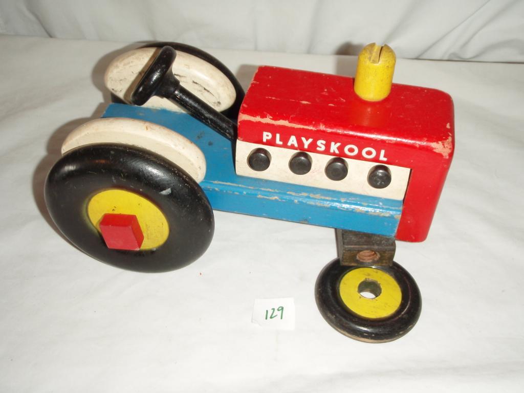 Vintage wooden Playskool tractor