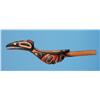 Finely Carved Gitksan Raven Rattle by Ken Mowatt 14" L. Fine Condition