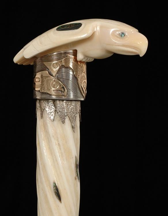 Ivory Walking Stick with Carved Ivory Eagle Handle by Barry Wilson ...