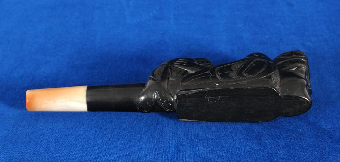 Haida Argillite Figural Pipe ca. 1900 Attributed to Charles Gladstone ...
