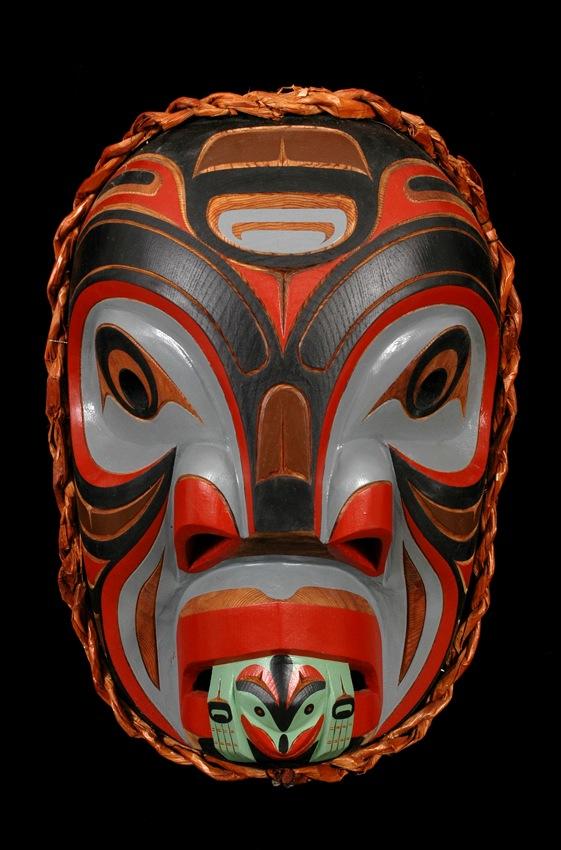Trevor Hunt Pugwis and Frog Mask 19" H. 14" W. Fine Condition
