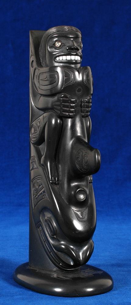Tim Boyko Argillite Totem - Strong Man Capturing Killer Whale (Strong ...