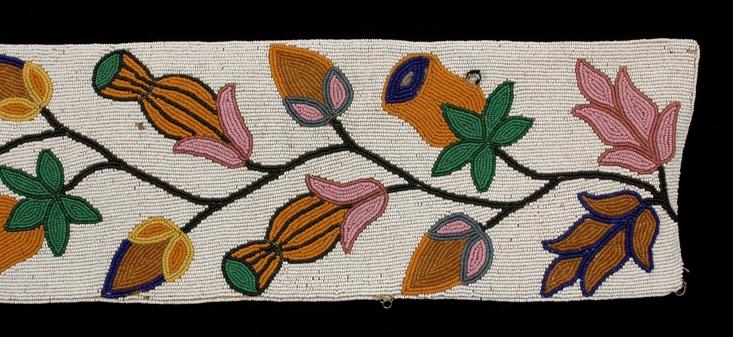 Cree Beaded Belt with Floral Design 37" L. 5 1/2" W. Good Condition ...