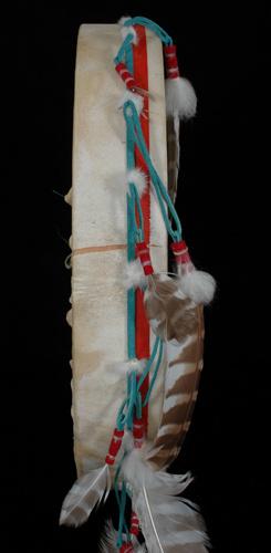 Ken Mowatt Painted Deerskin Drum - Four Frogs and a Raven 16" D. Good ...