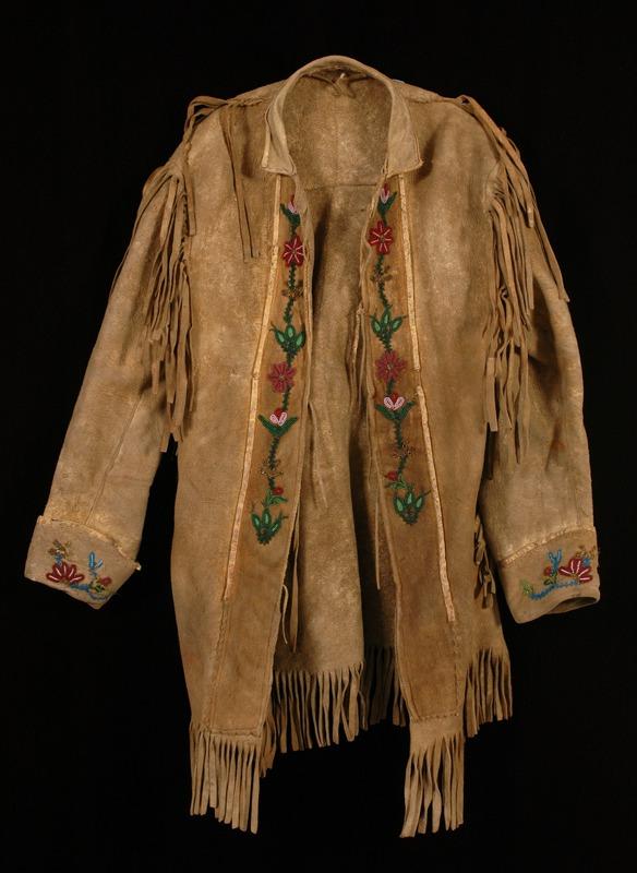 Northern Plains Beaded Jacket with Floral Design on Smoked Moose Hide ...
