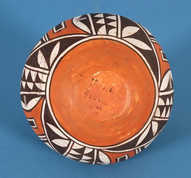 Traditional Acoma Pueblo Pottery Olla 5 1/4" D. 4 1/2" H. Good Condition