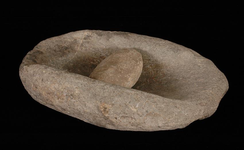 Southwest Stone Metate and Mano 18" L. 13" W.
