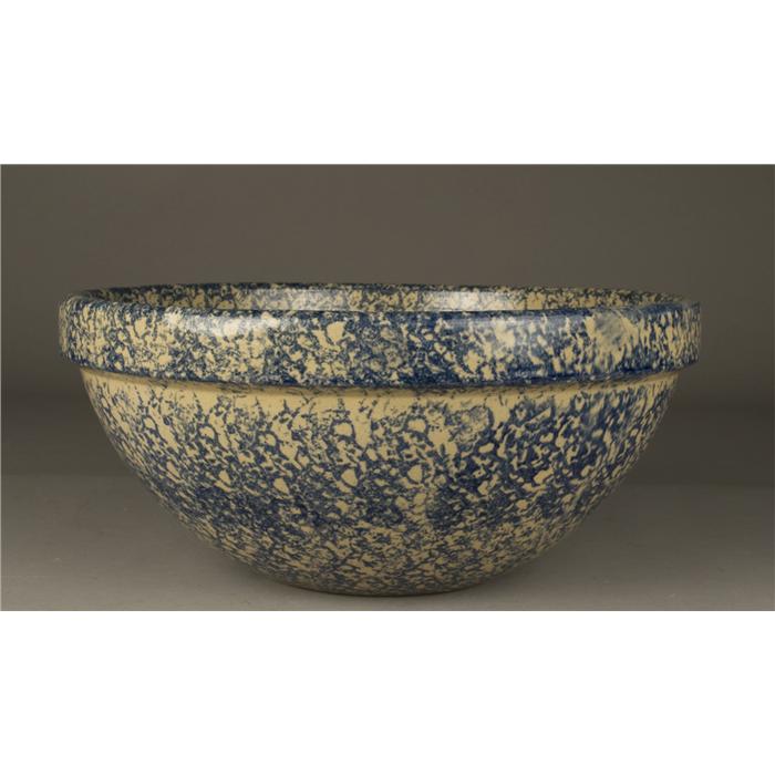 Antique Roseville Blue & White Spongeware Bowl